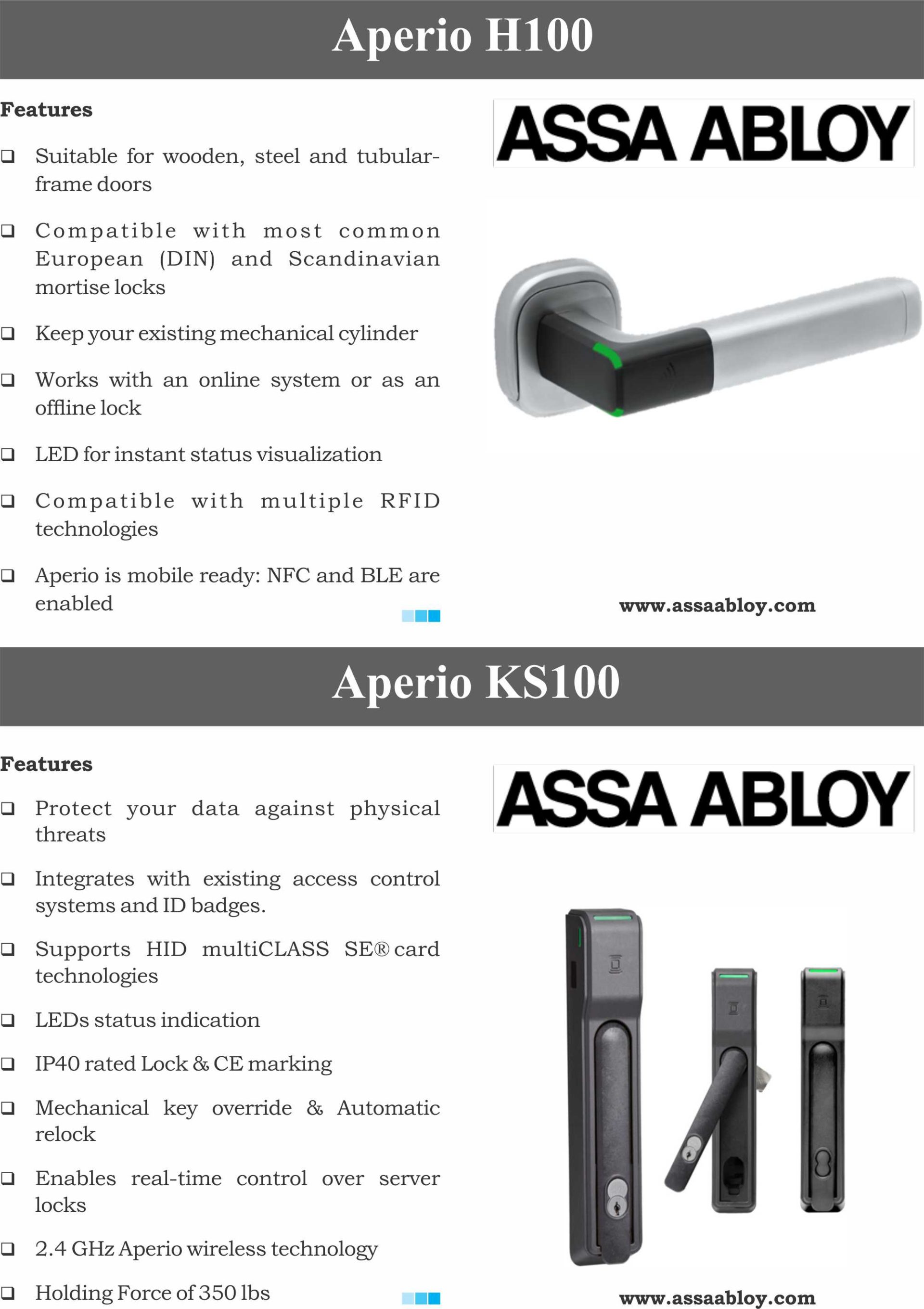 ASSA ABLOY : Aperio H100 and Aperio KS100 - World only Media House ...
